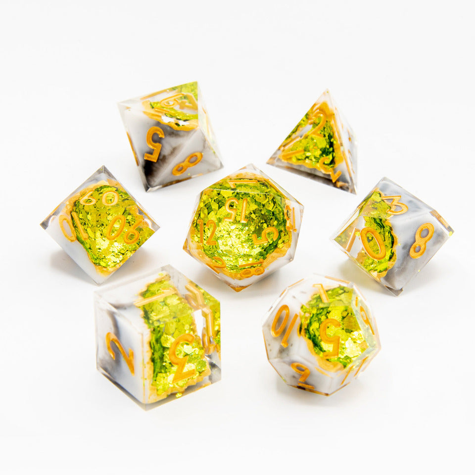 Arctic Emerald | Geode Dice | 7 Piece Set – Tabletop Dominion Wholesale