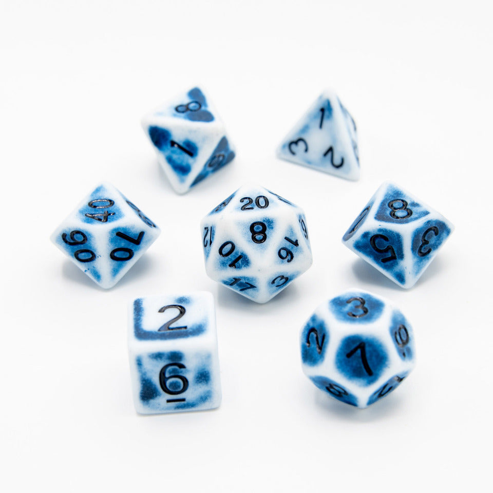 Faded Glory Blue | Acrylic Dice | 7 Piece Set – Tabletop Dominion Wholesale