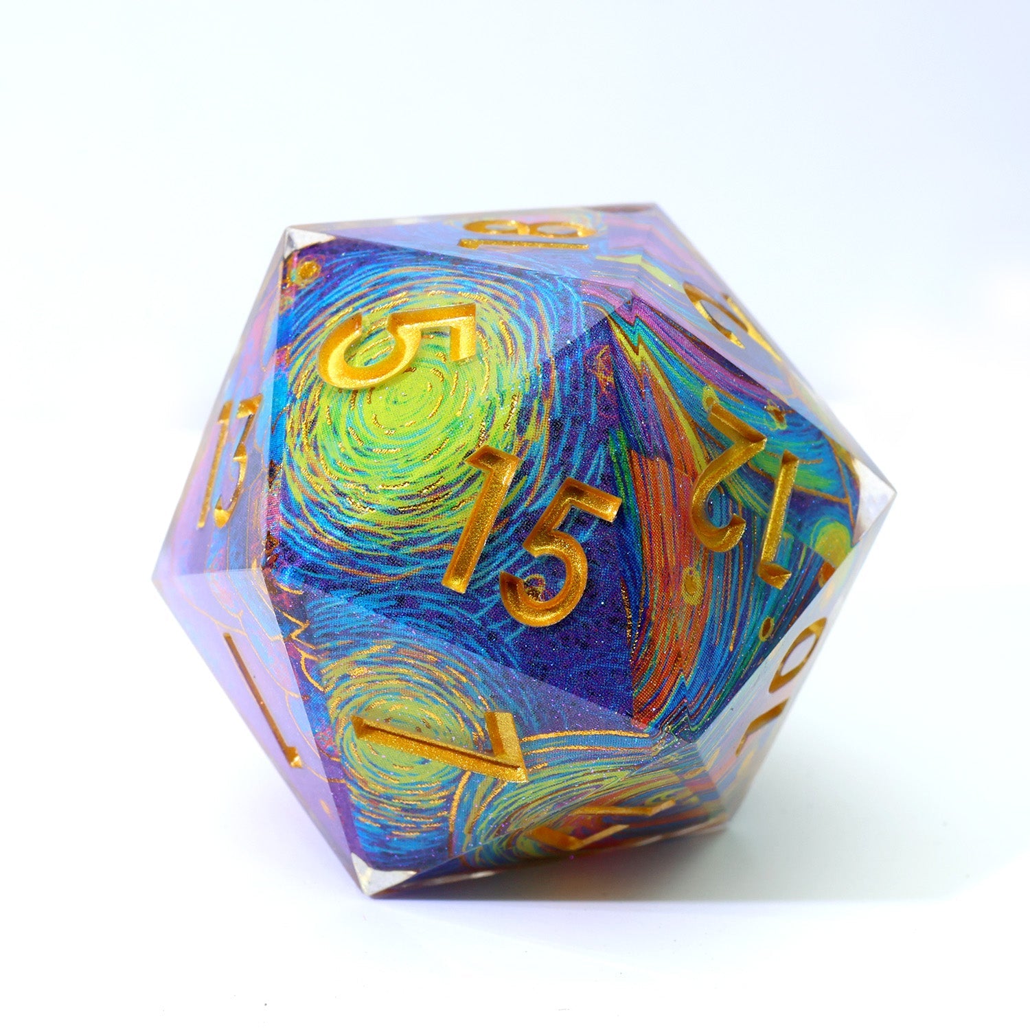 Gilded Cosmos | 33mm D20 | Oversized Art Core Dice – Tabletop Dominion ...
