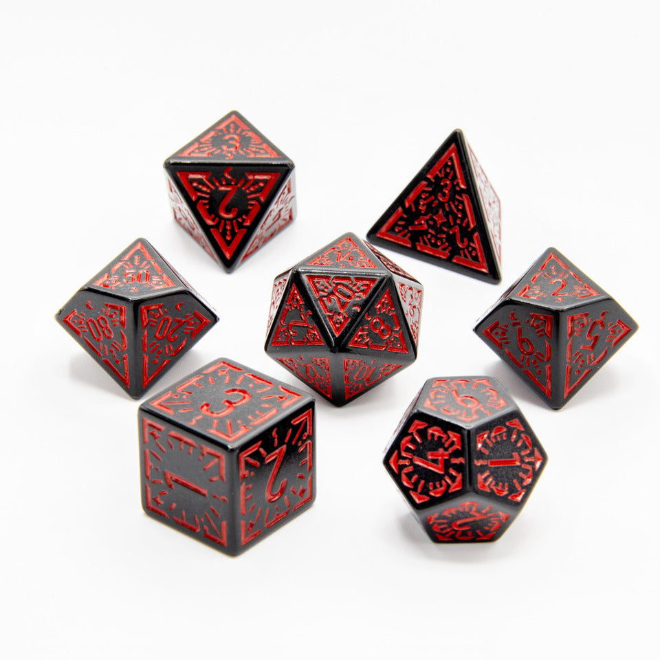 Bloodfire Ray | Acrylic Dice | 7 Piece Set – Tabletop Dominion Wholesale