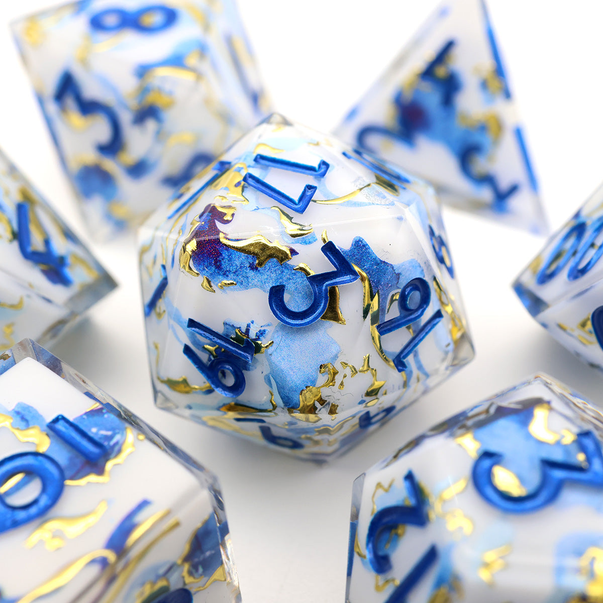 Devine Marble | Art Core Dice | 7 Piece Set – Tabletop Dominion Wholesale