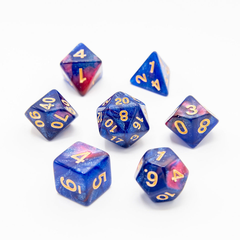 Berry Cosmos | Acrylic Dice | 7 Piece Set – Tabletop Dominion Wholesale